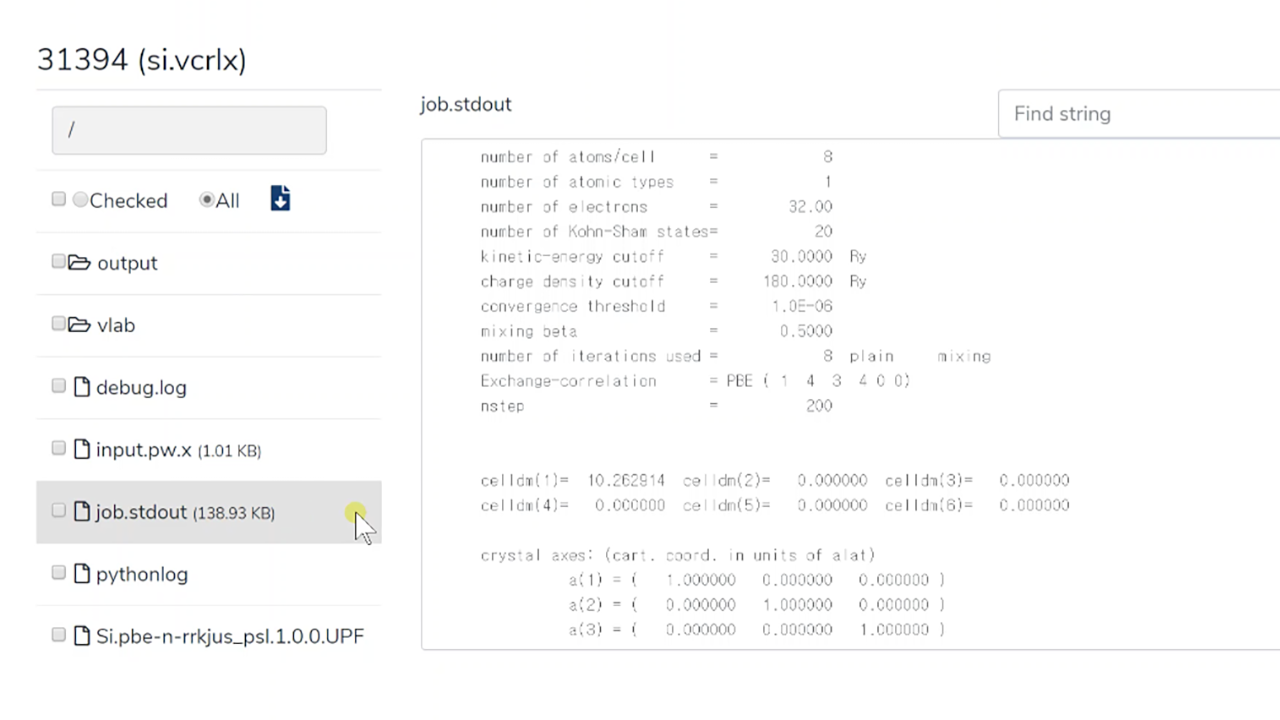 [MatSQ Tip] 모듈 활용팁 : Quantum Espresso 원본 데이터 - Job.stdout - Materials Square